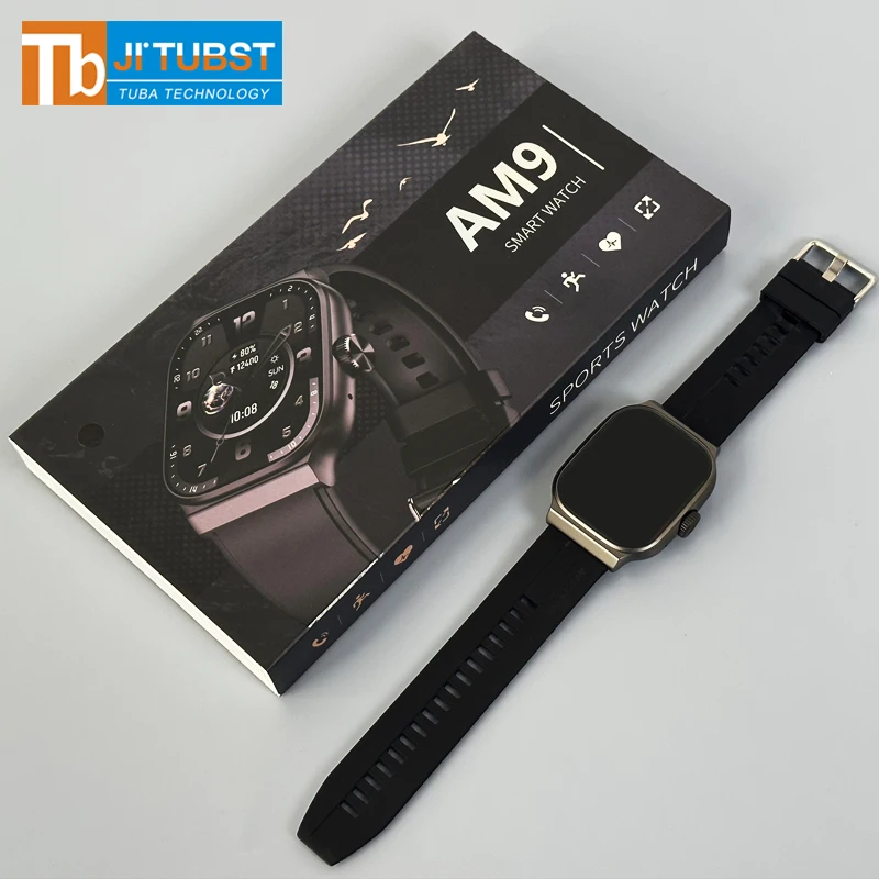 AM9 Smartwatch 2024 - Advanced Fitness Tracker & Heart Rate Monitor