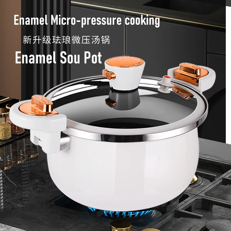 KENGQ Household Luxury White Micro-pressure Enamel Soup Pot| Alibaba.com