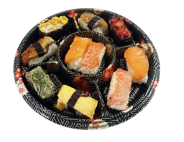 Disposable Round Plastic Sushi Tray Container With Lid - Buy Sushi ...
