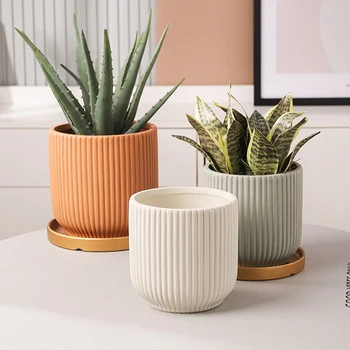 Garden Supplies Indoor Home Decor Small Ceramic White Modern Flower ...