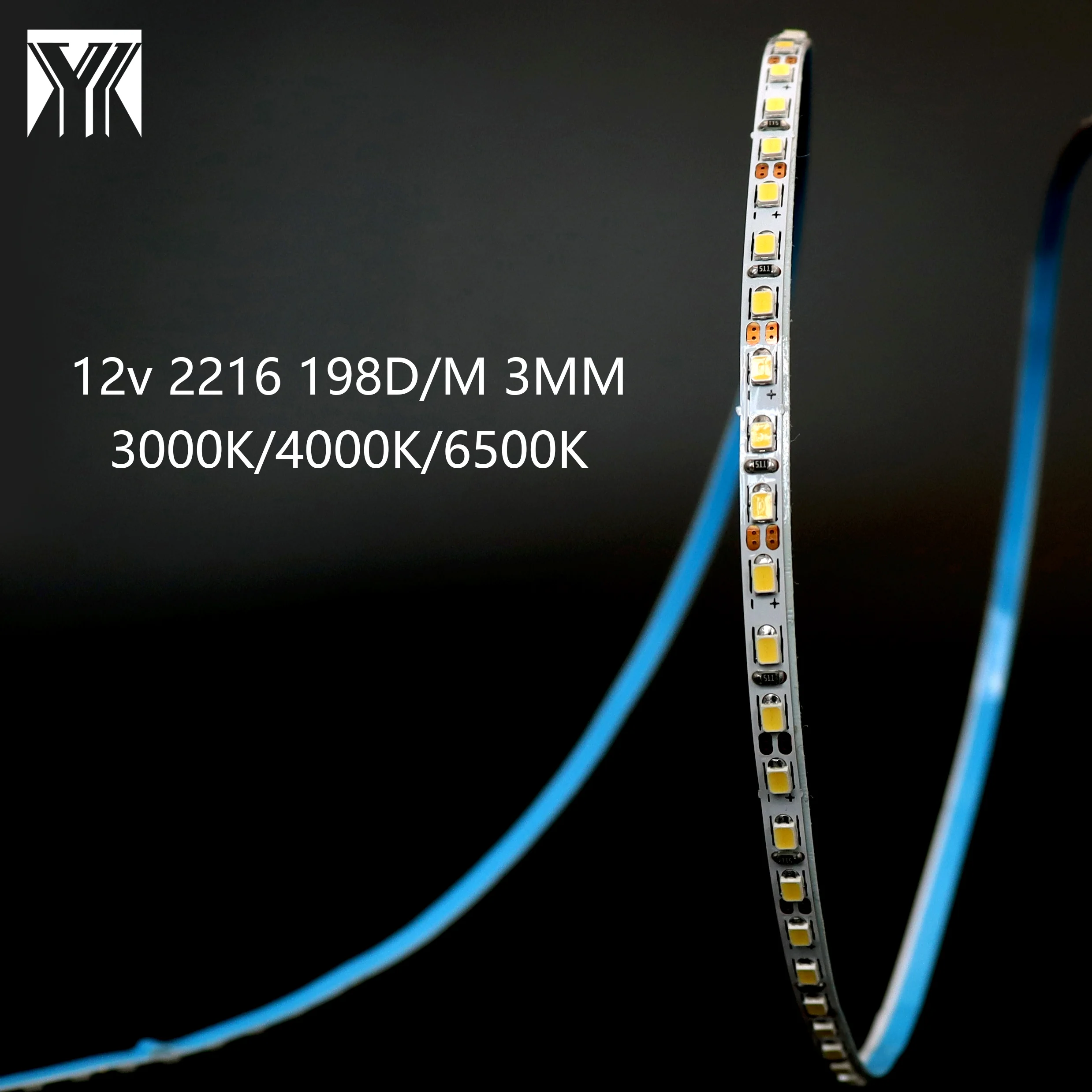 3mm Narrow Pcb Dc12v Smd 2216 Ip20 198leds/m Warm White/natural White ...
