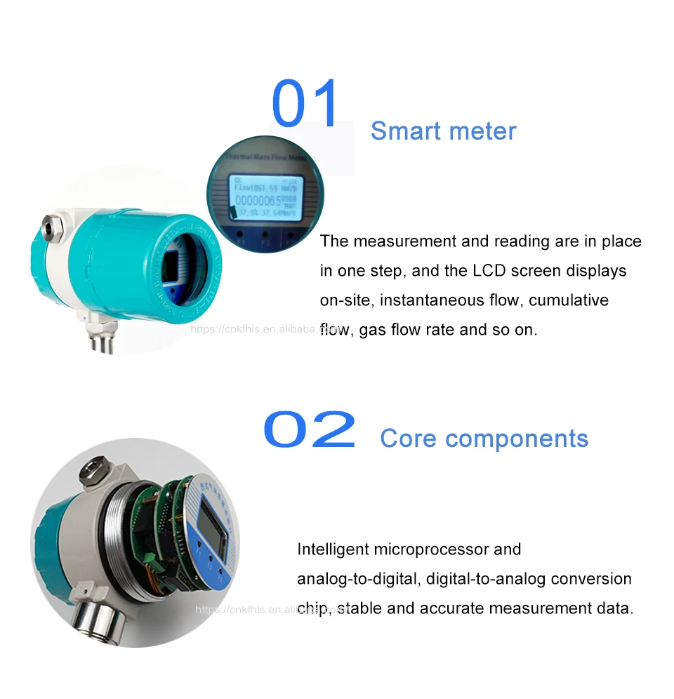 Smart Modbus Thermal Gas Mass Flow Meter With Oem Customization