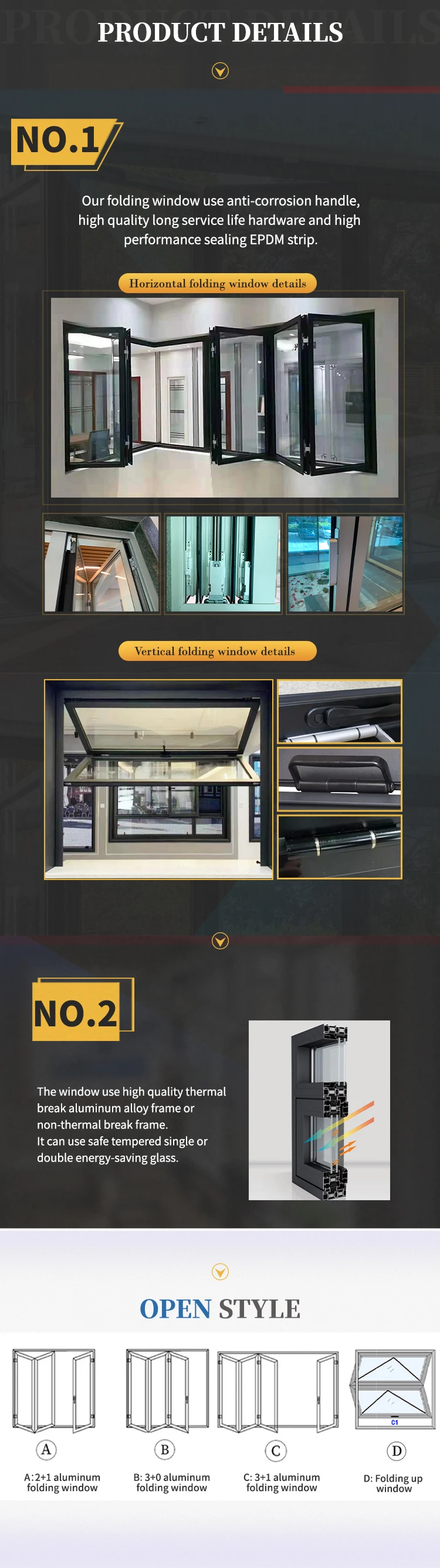 China Folding Window System Folding Door Accordion Glass Windows ...