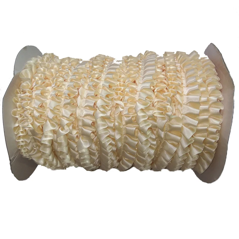 Factory Wholesale Satin Ribbon Trim - Double Sided Pleated Gathered ...