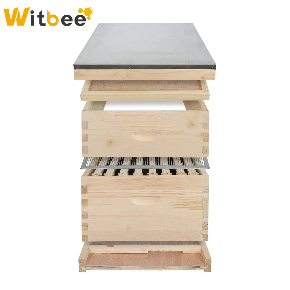 Medium 10-Frame Super Beehive Box Langstroth Hive for Animal Husbandry ...