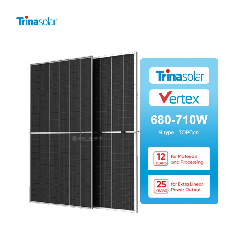 Trina N-type TOPCon Bifacial Double Glass 685W 690W 695W 700w 700 watt 705w 710W Half Cell Mono ...