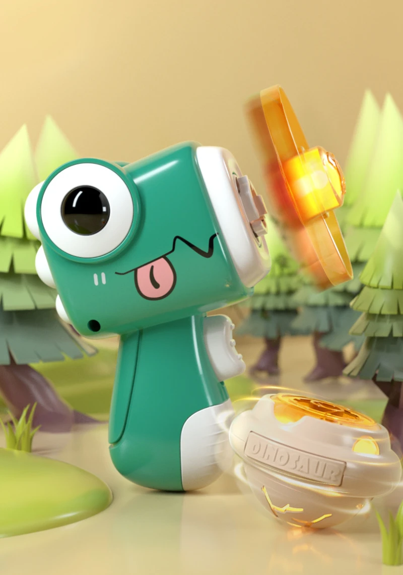 Cartoon Dinosaur Beyblades Burst Launcher Glowing Flying Saucer ...