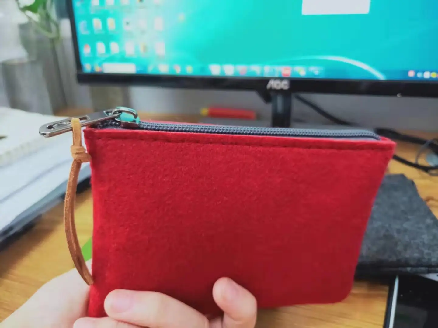 Wholesale Small Size Wool Felt Coin Purse Pouch With Customized Logo ...