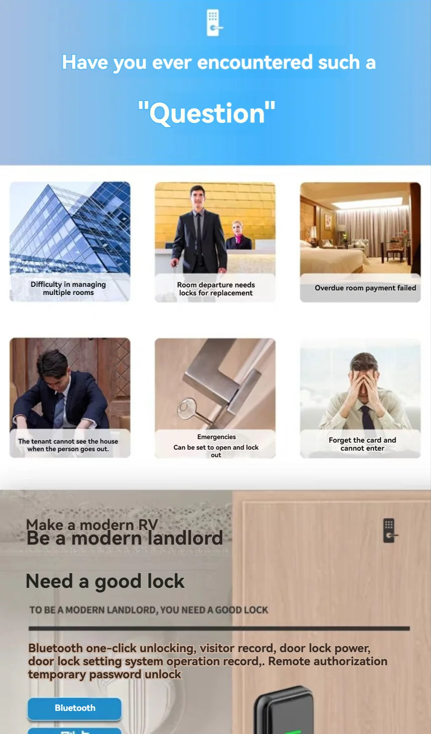 Rental Room Wooden Door Anti-theft Fingerprint Lock Home /apartment ...