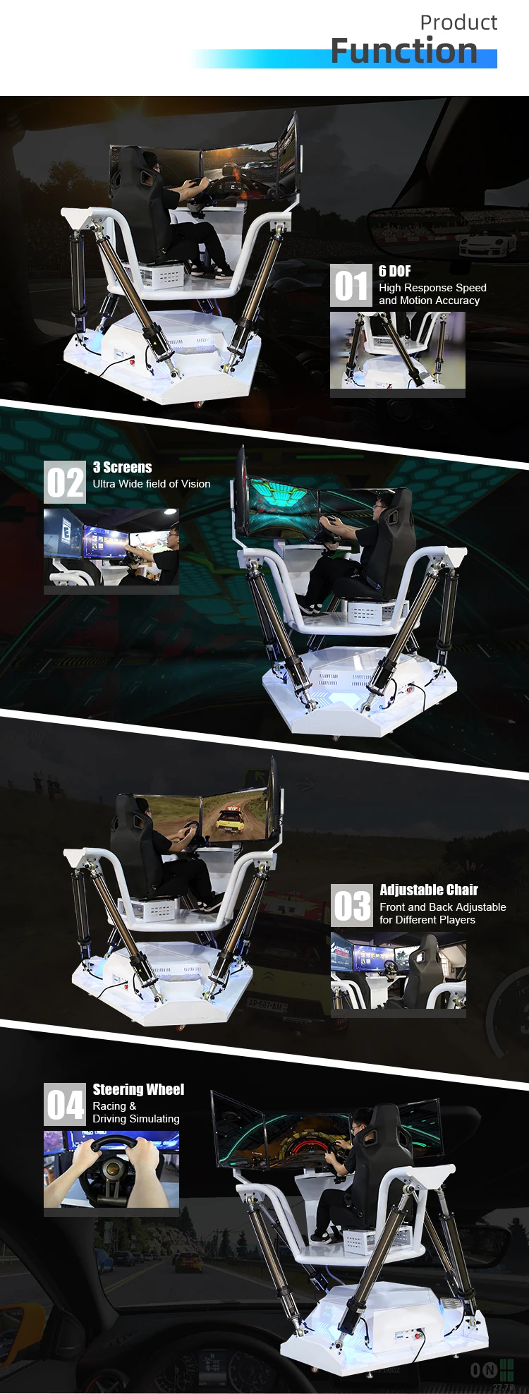 F1 Virtual Reality 3 Dof 42 Inches Screen Motion Simulator