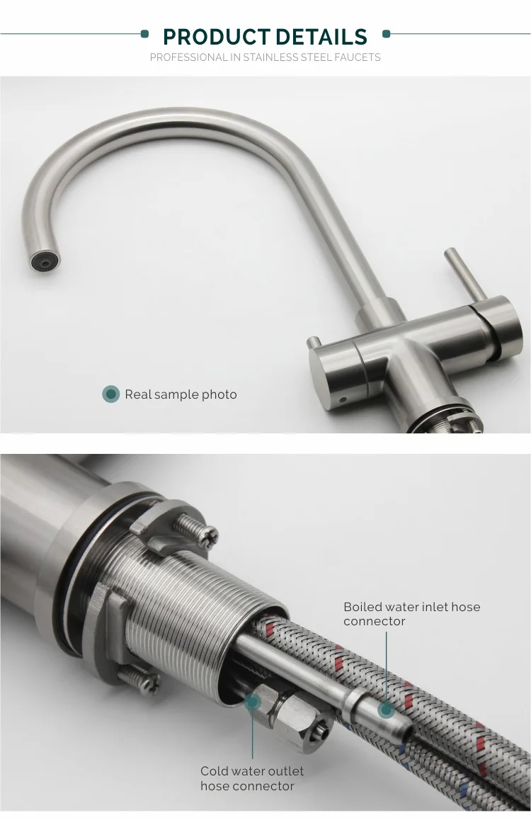 Inoxbath 3 in 1 Instant Kitchen Boil Faucet Kit - Hot Water Tap