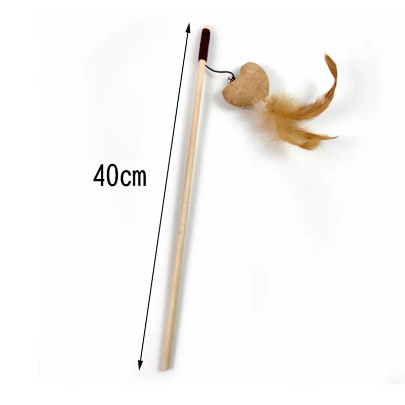 Cat Wood Stick Feather Cat Interactive Teaser Toy Catcher Cat Fish ...