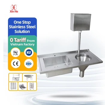 Wall Hung Sluice Sink Stainless Steel Hospital Medical Sewage Wash ...