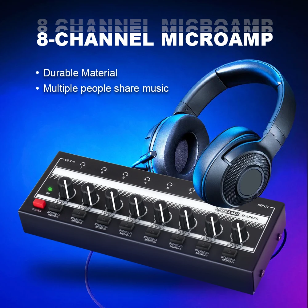 Mackie Microamp 8 Channel Headphone Amplifier - Independent Volume Control
