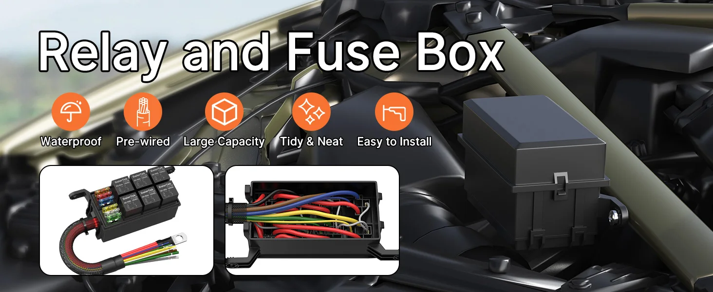 12V Automotive 6-Way Fuse & Relay Box with Slots for Cars & Marine ...