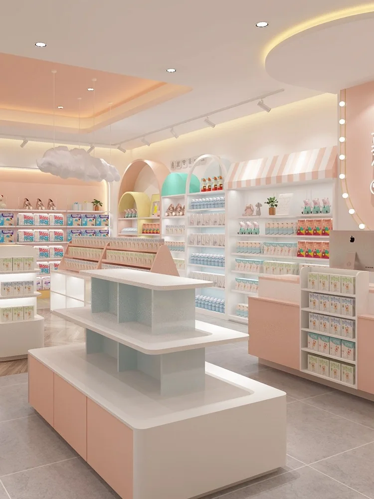 Mother and Baby Shop Interior Design: Kids Clothing Store with Lighting ...