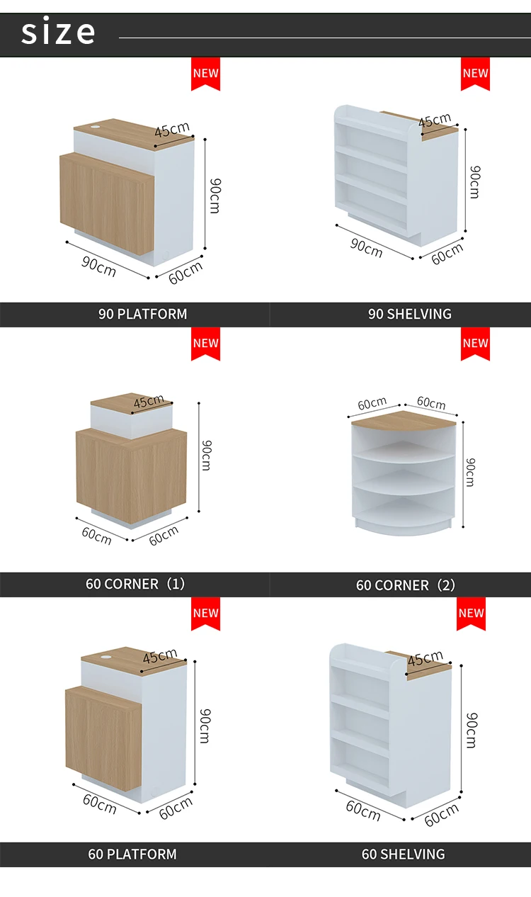 Wood Convenience Store Cash Table Dimension Grocery Cashier Checkout ...