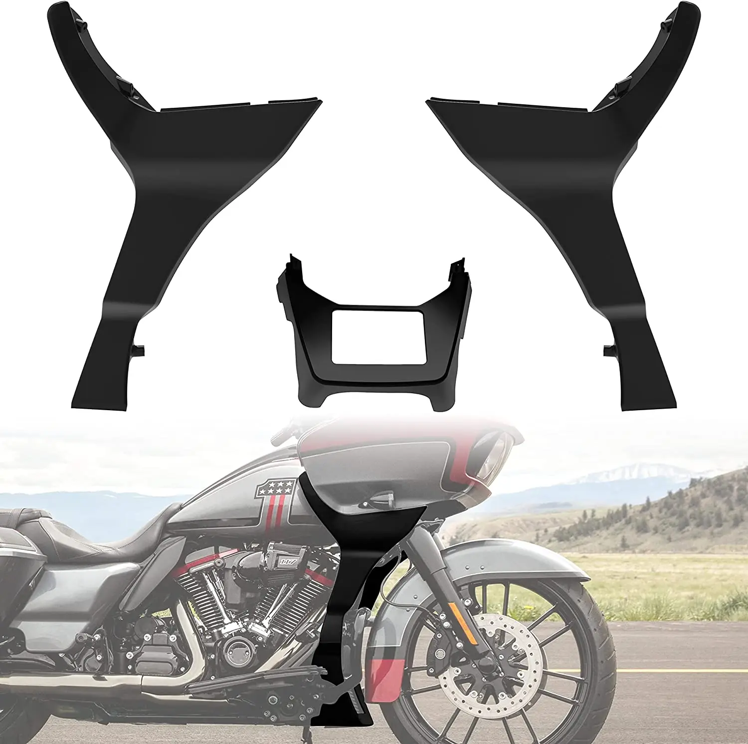 Motorcycle Front CVO Fairing Spoiler Kit for Harley Road Glide