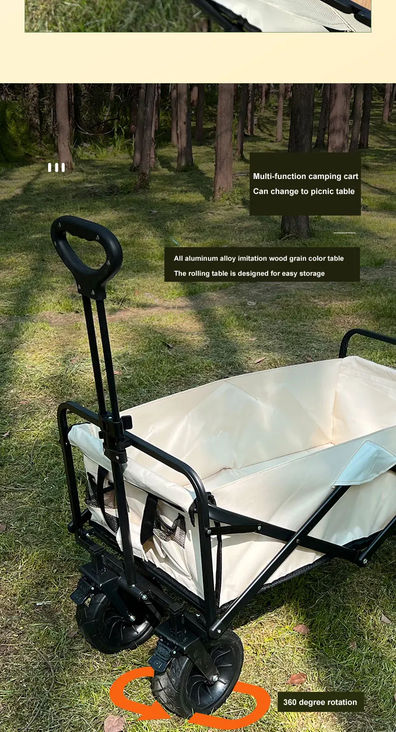 Ty Outdoor Camping Cart Garden Metal Folding Beach Wagon Cart - Buy ...