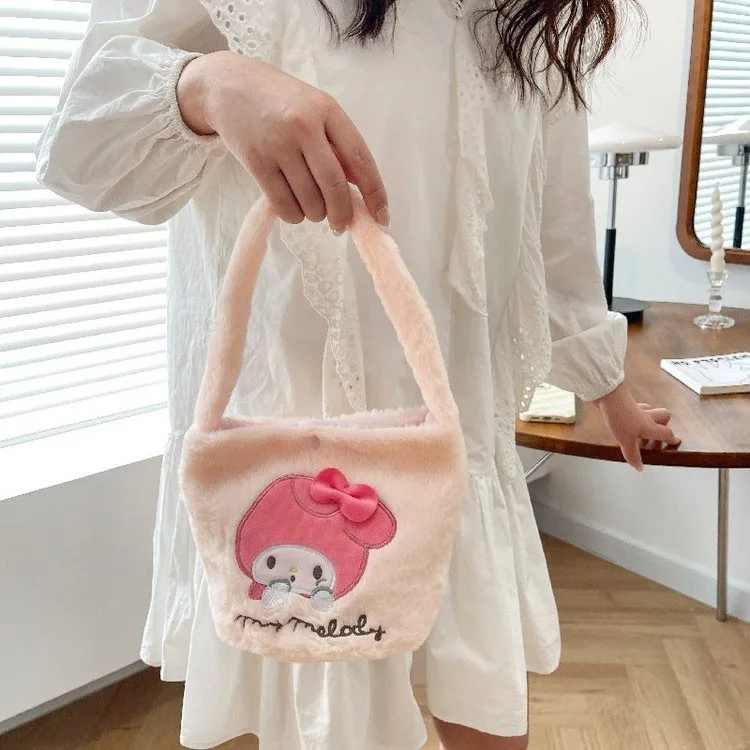 Hot Japanese Cute Sanrio Plush Tote Bag Melody Kuromi Kawaii Doll Plush ...