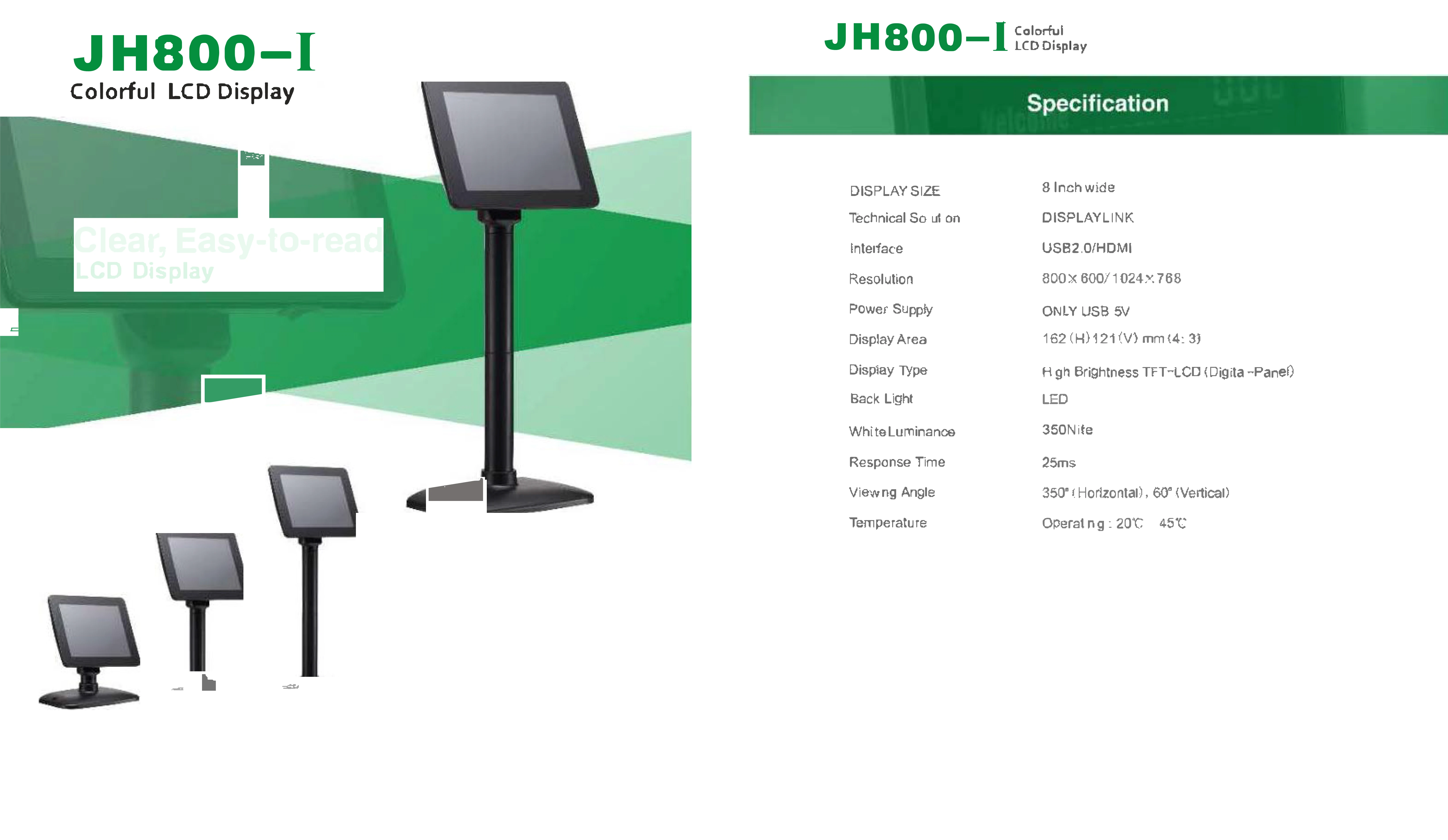 9.7inch Lcd /led Usb Digital Screen Monitor Pos System Pole Customer ...