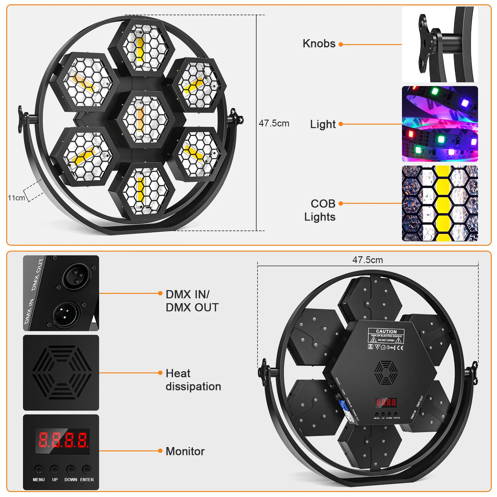 Retro Stage Flash Light Strobe 350w Rgb Wash Effect Sound Dmx512 ...