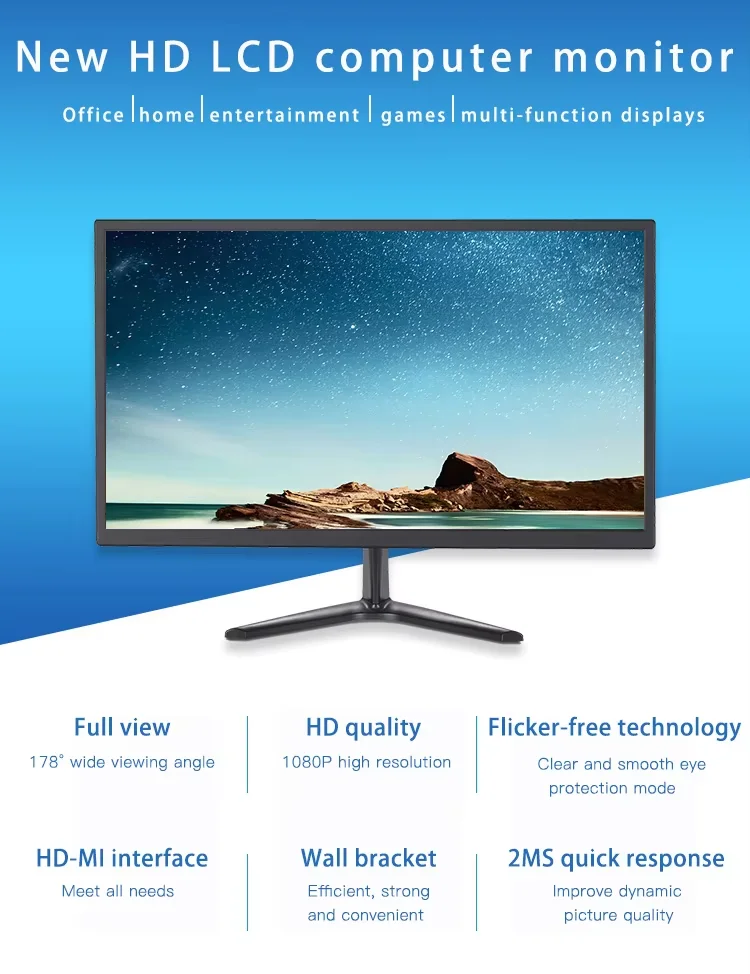 Universal Display LCD Monitor 19 21.5 23.8 Inch Office PC Computer OEM ...