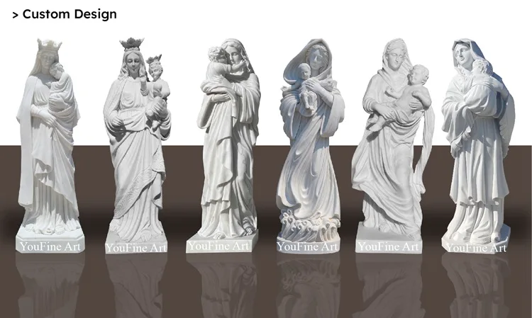 Marble White Marble Virgin Mary Headstones Tombstone
