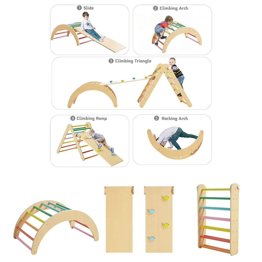 Baby Softplay Wooden Climbing Frame With Slide Indoor Climbing Frame ...