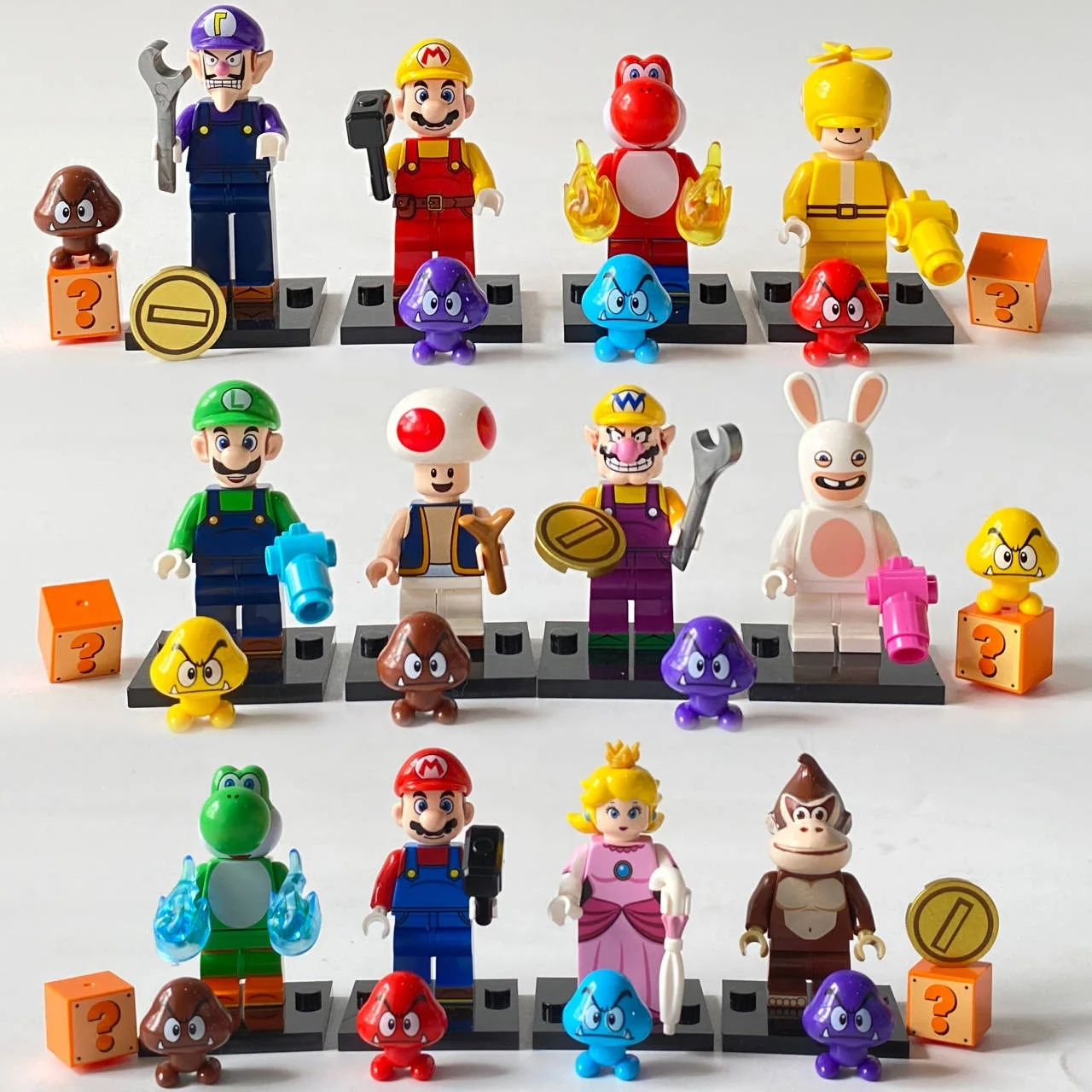 Kf6186a Moc Mario Jump Box Motorcycle Kart Luigi Yoshi Kinopio Princess ...