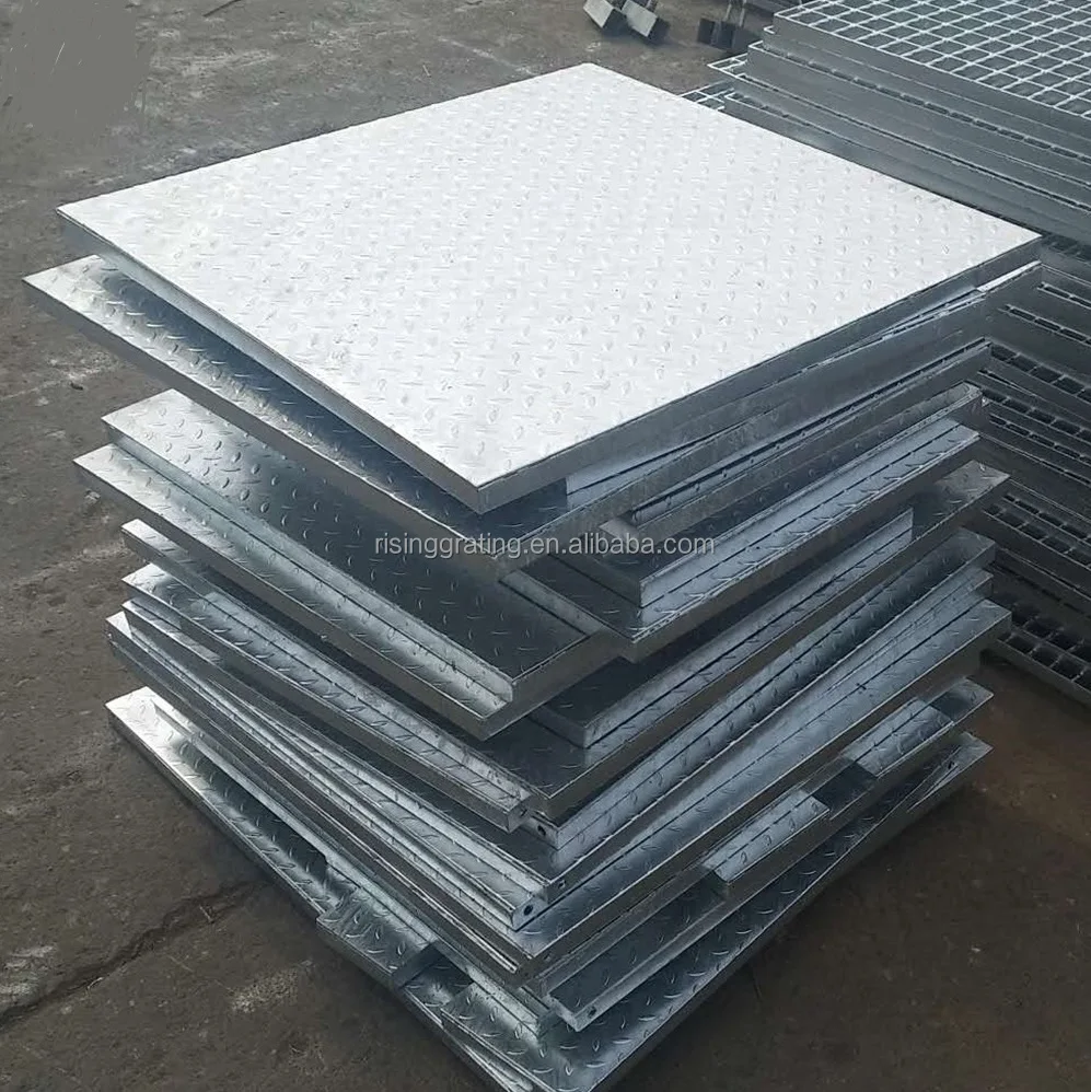 Galvanized Steel Checker Plate Floor Grating - Durable Manhole Access ...
