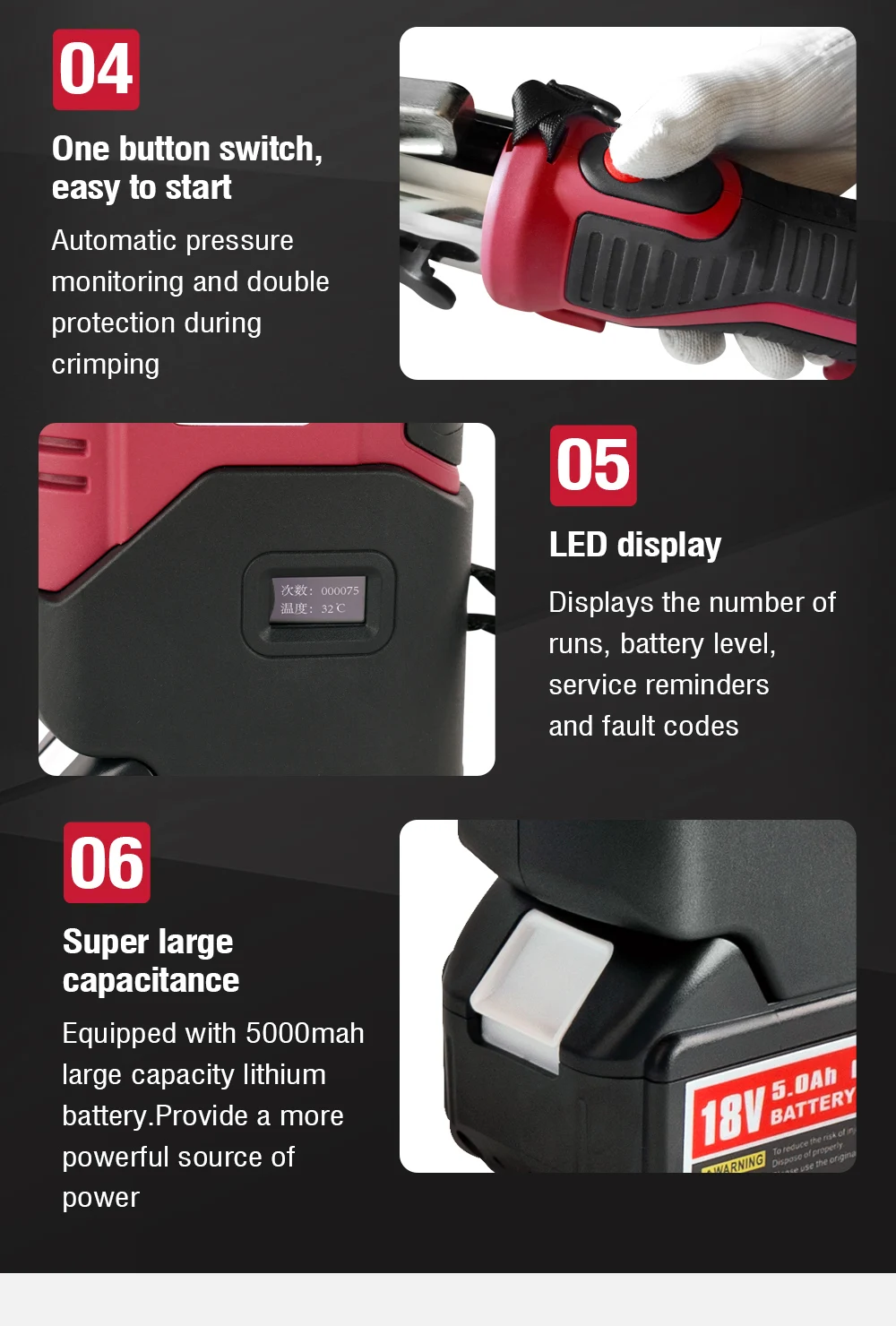 PZ 3240 GE-1550 Battery Powered Hydraulic PEX Pipe Clamping Tool