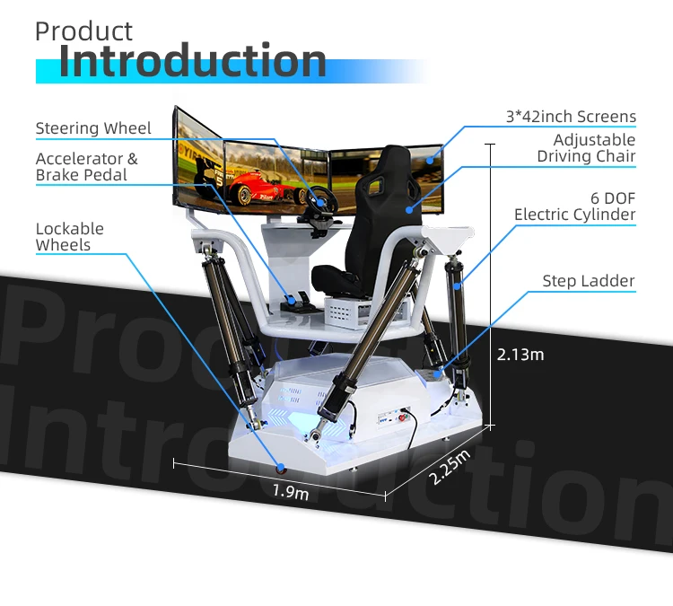 F1 Virtual Reality 3 Dof 42 Inches Screen Motion Simulator