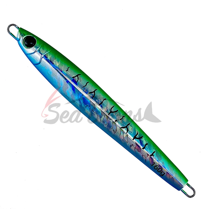 New 130g 160g Laser Reflection Saltwater Metal Jigging Lure Saltwater Lures Assist Hook Peche ...