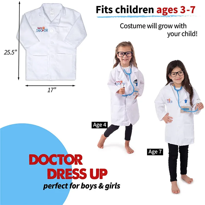 Role Play Dress up Doctors Costume Set Kids Toys Doctor Kit