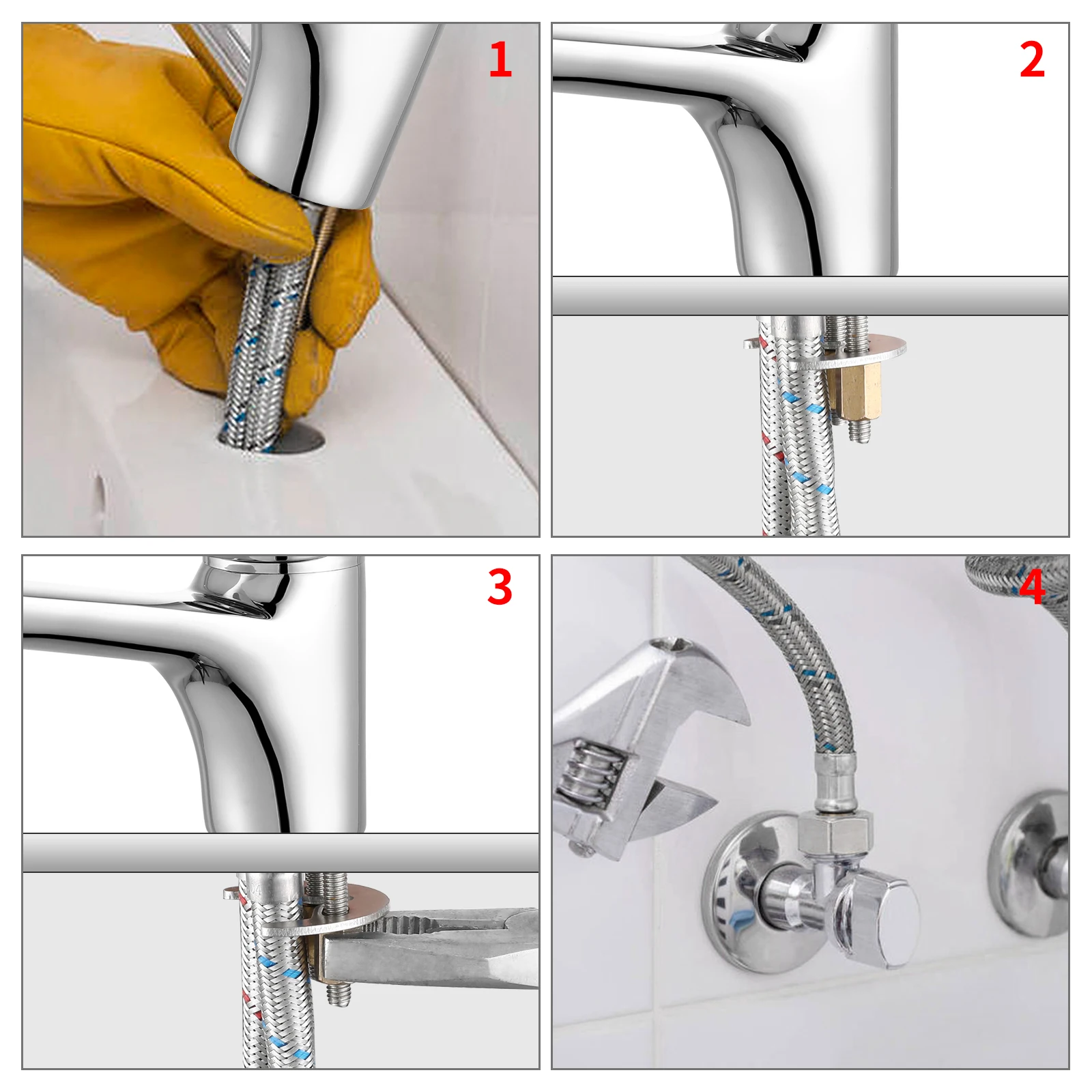 Single Handle Brass Mixer Tap Basin Faucet With Watermark Bathroom ...