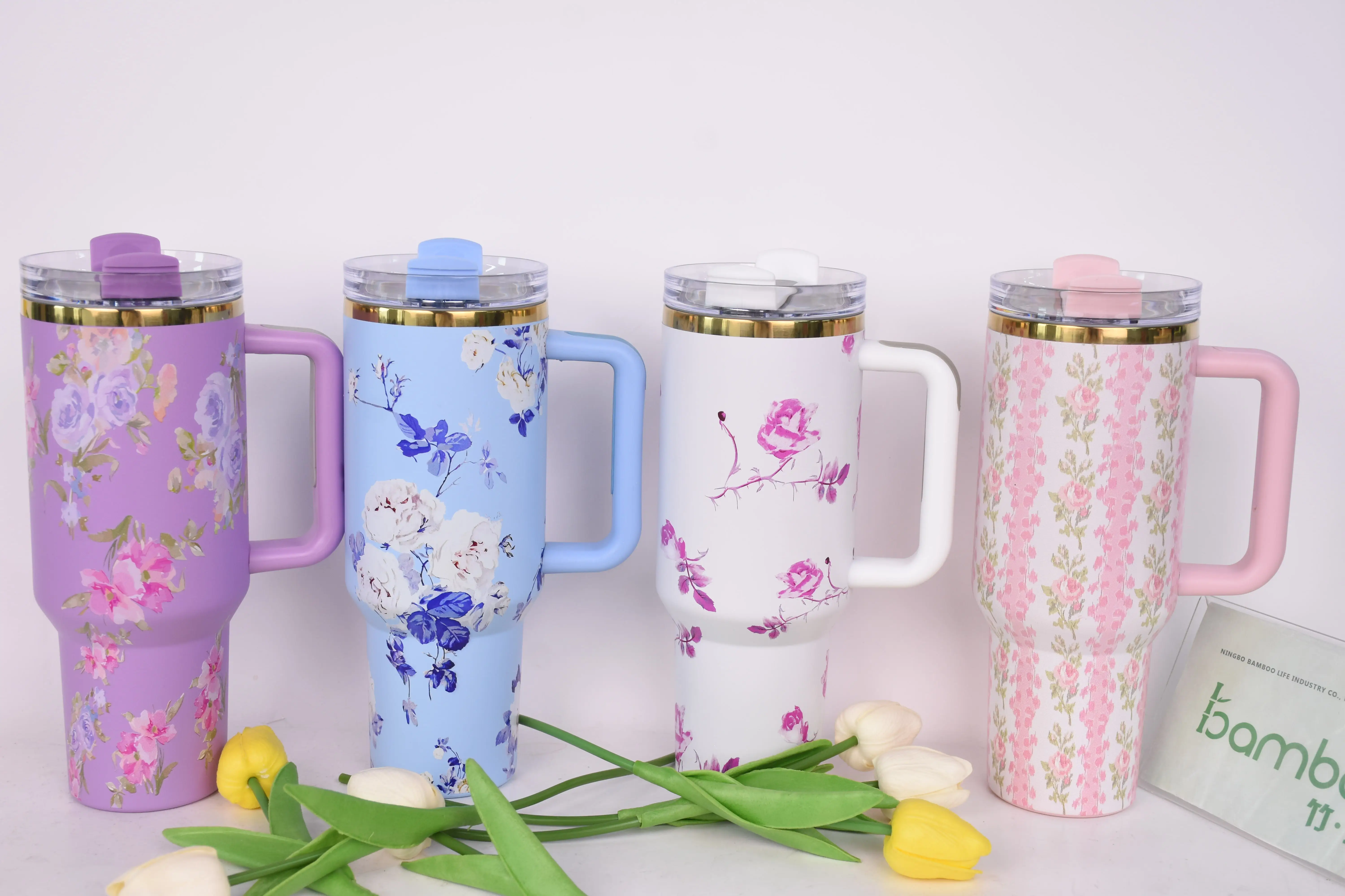American Style Gold Plating Design Stainless Steel Colour Travel Floral ...