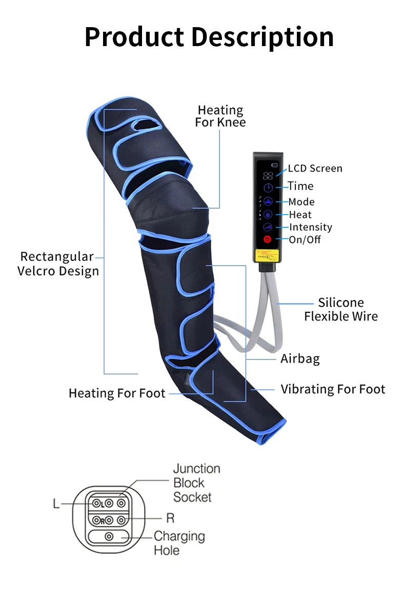 Lymphatic Drainage Pressure Calf Foot Compression Therapy System Sports ...