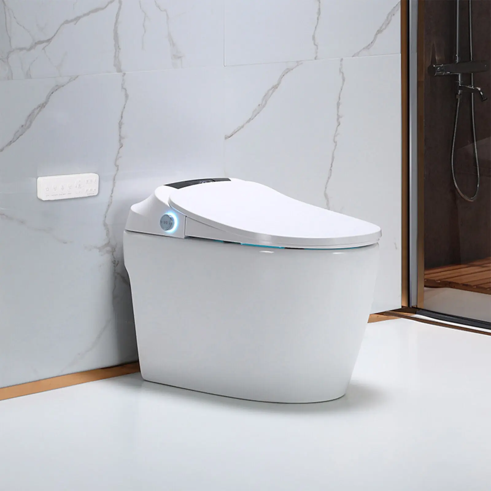 DQOK Floor Mounted Automatic Foot Flush Electric Commode Toilet ...
