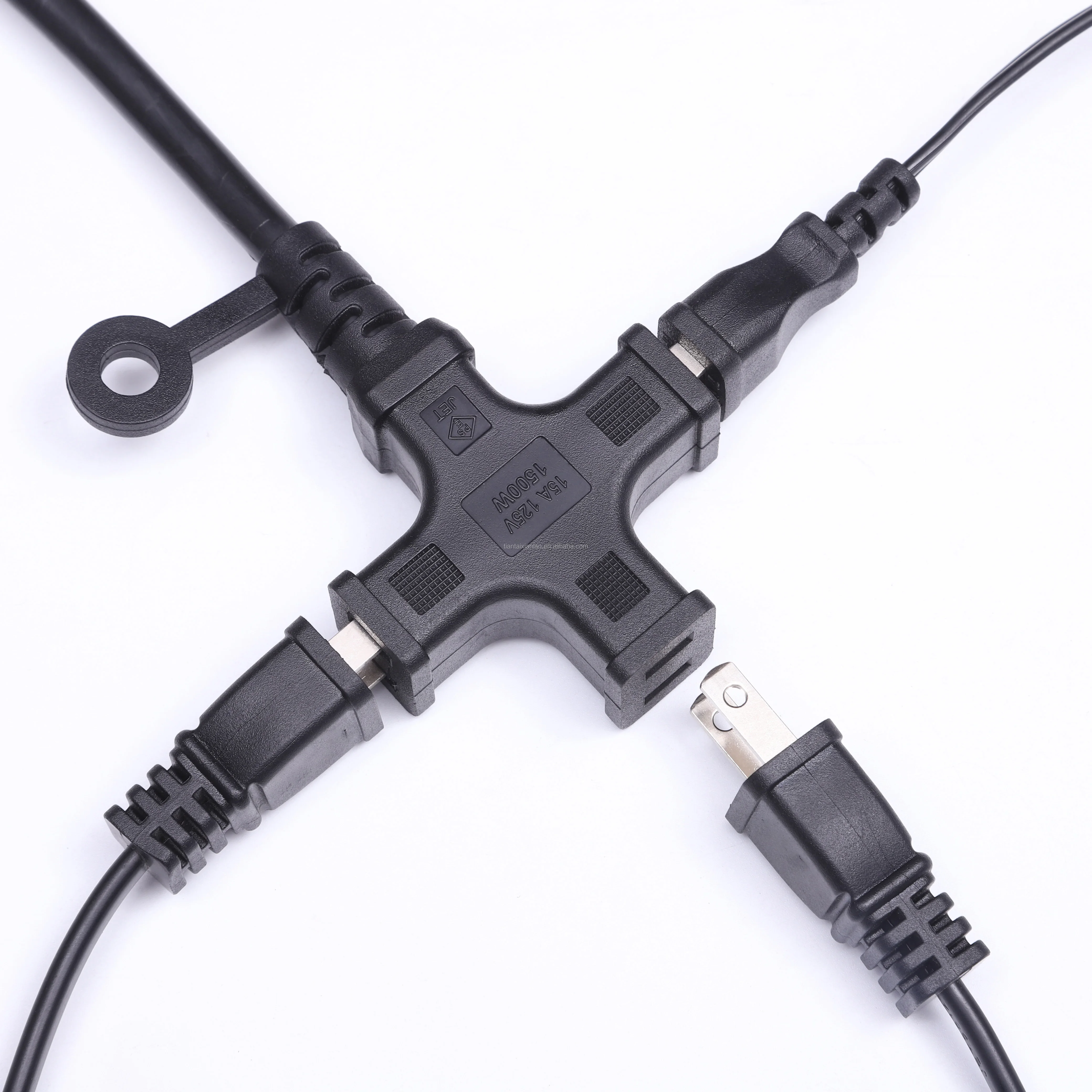 Japanese 2 Pin Power Plug to 3 Female Socket Extension Cord
