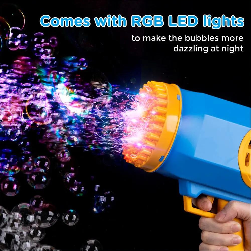 Bubble Gun Toys 69 Holes Bazooka Bubble Gun New Automatic Bubble ...