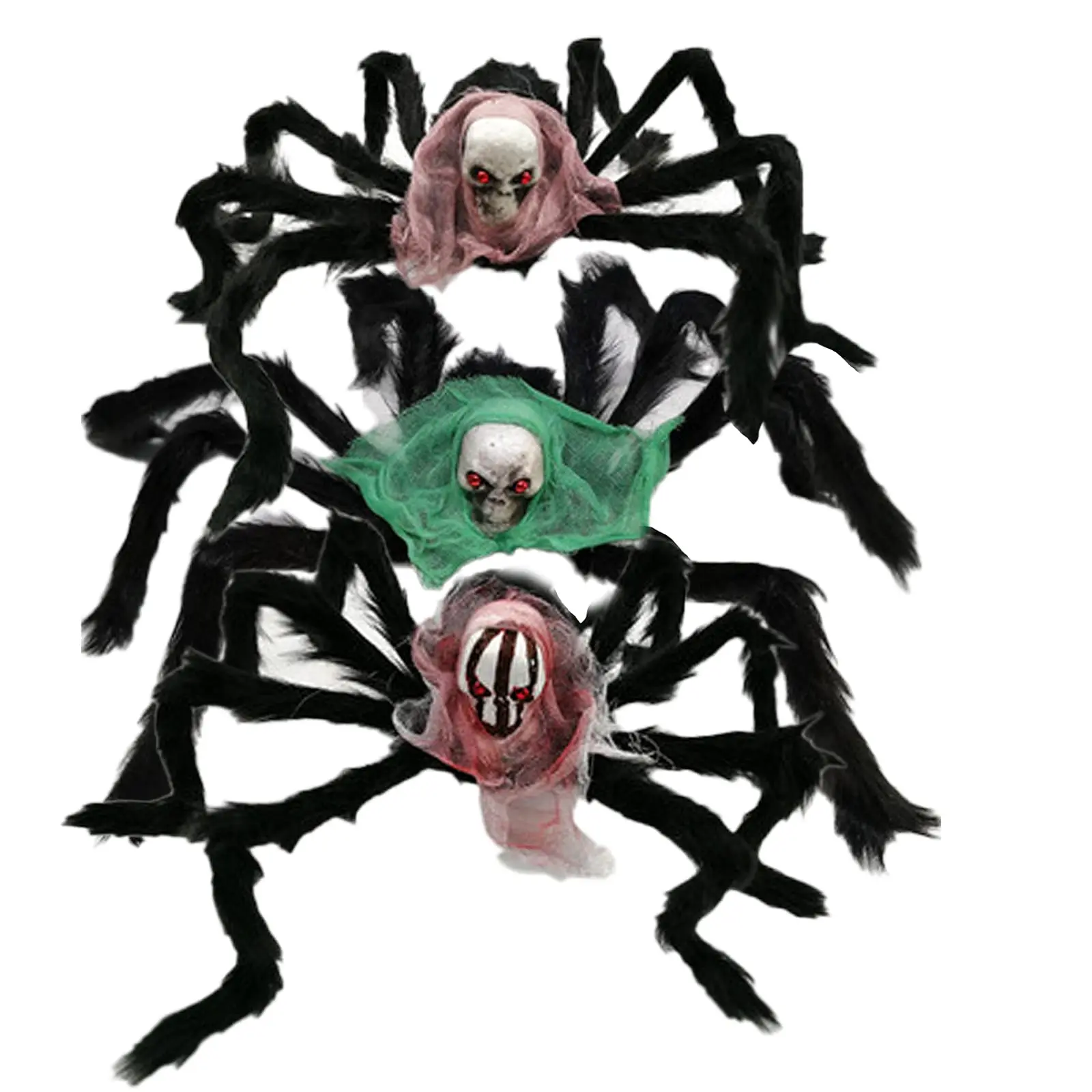 Giant Skeleton Ghost Head Spider 75cm Realistic Colourful Hairy Spiders ...