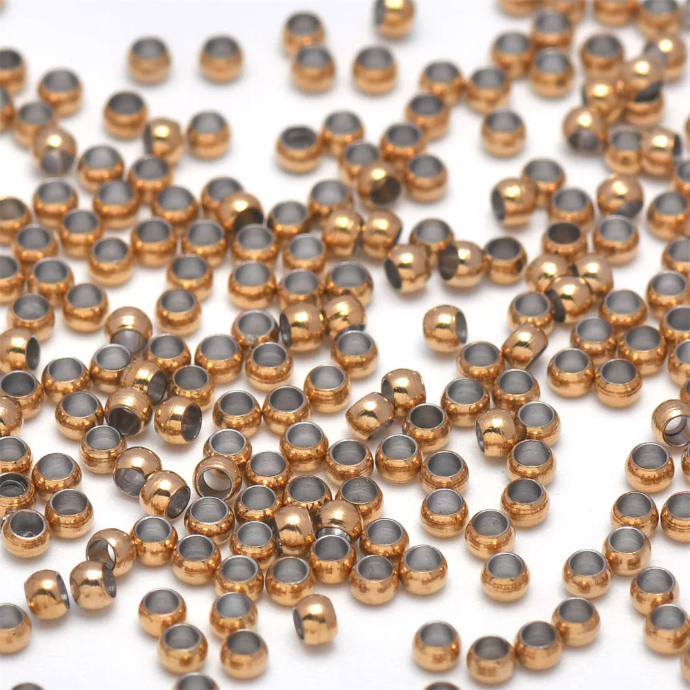 IP 18K Gold Plated End Beads for Jewelry Making