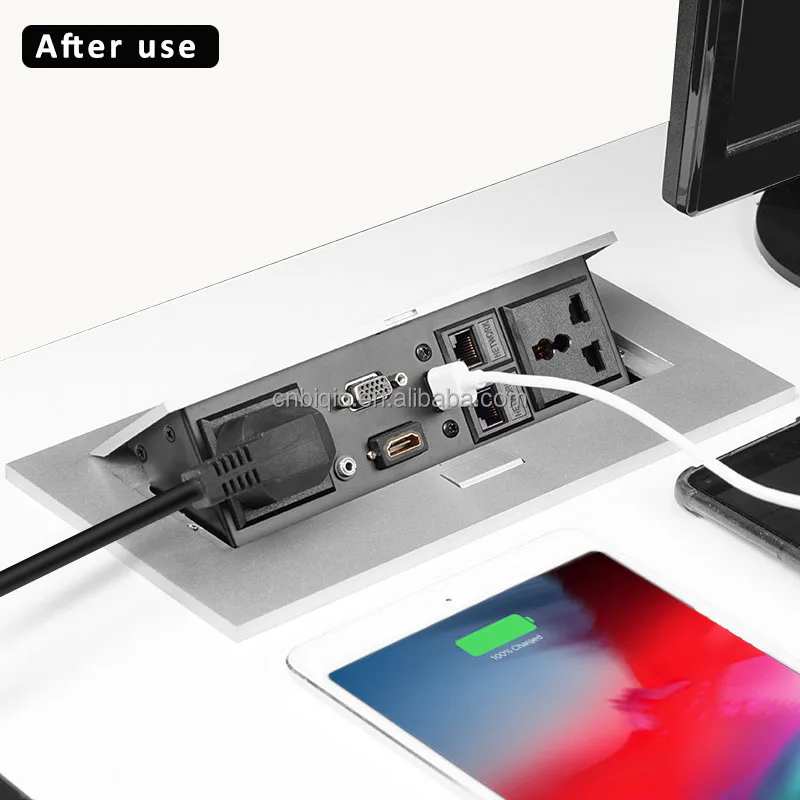 Table Power Multimedia Connectivity Box for Conference Study Room with ...