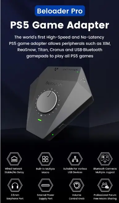 Beloader Pro For Ps5 Game Adapter Usb Adapter Wireless Bt 5.0 Converter ...