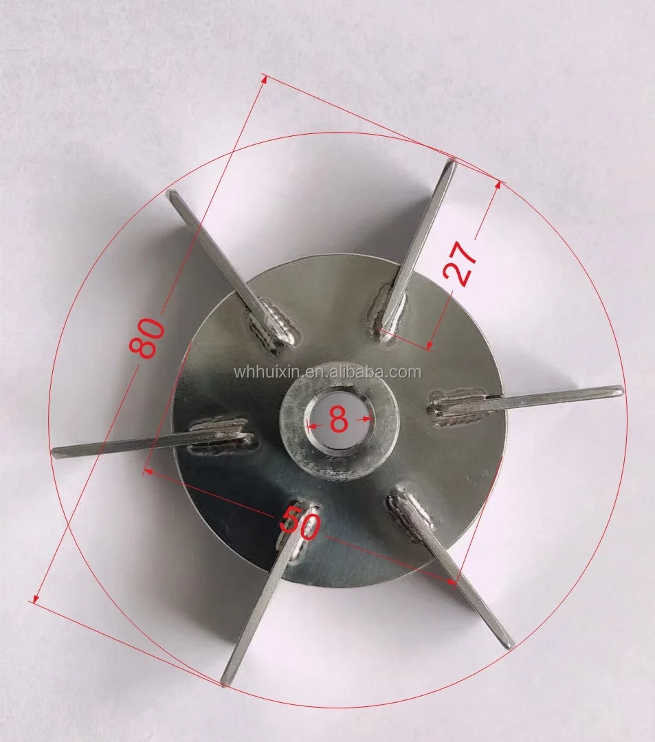 Laboratory Scale Rushton Turbine Mixing Impeller - Stainless Steel, 5L ...