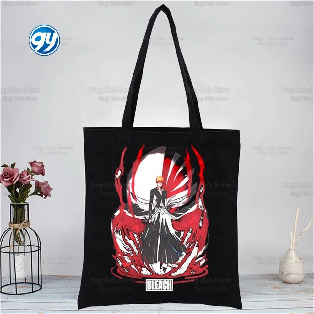 Bleach Kurosaki Ichigo mangas anime Japanese Tote Shopping Black Unisex ...