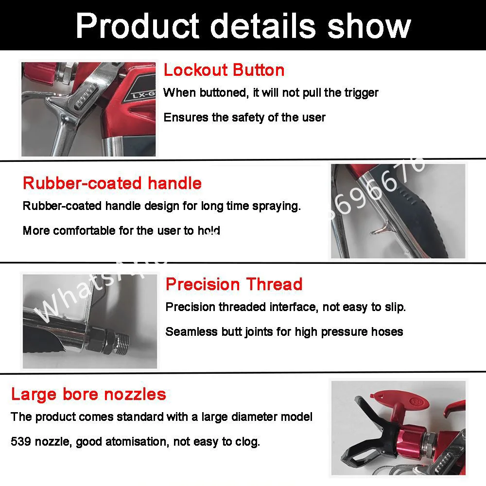 High-Pressure Electric Airless Putty Gun DIY Industrial Spray Paint ...