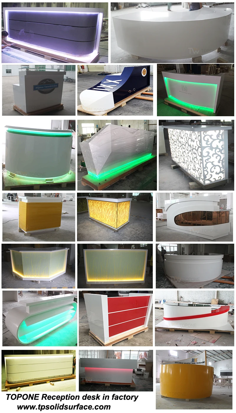 White Curved Reception Desk - Modern TV Broadcast News Table