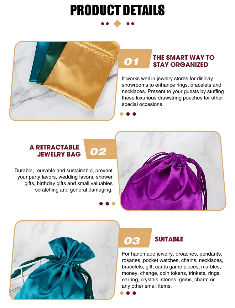 Custom Made Satin Pouch Satin Pouch Bag for Jewelry Silk Satin Jewelry ...